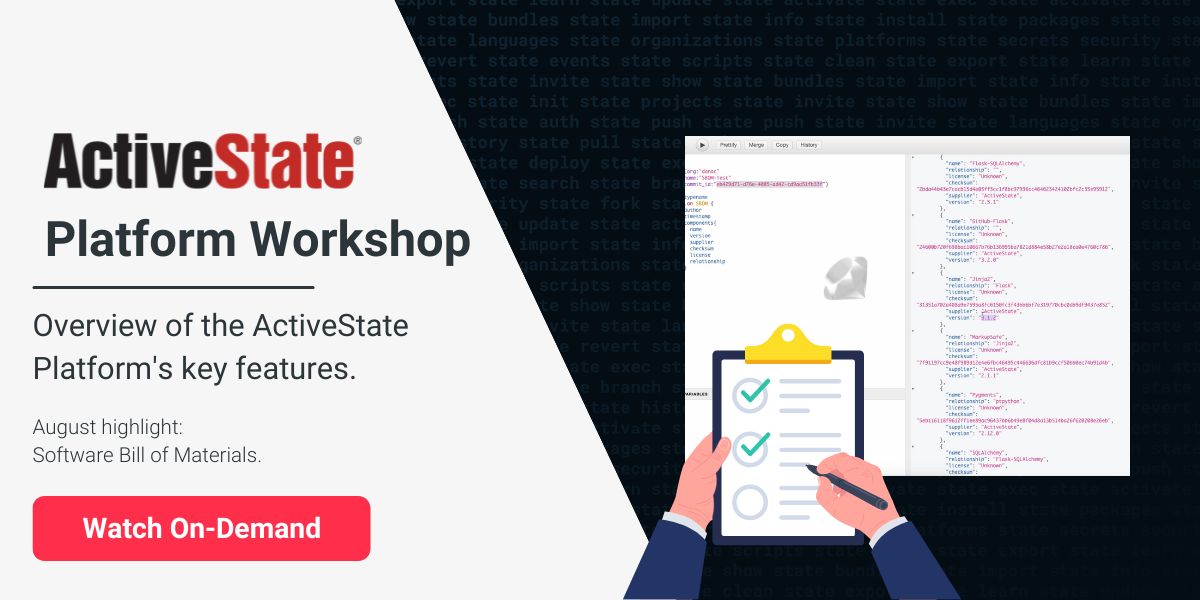 Workshop: ActiveState Platform Key Features - SBOM Highlight